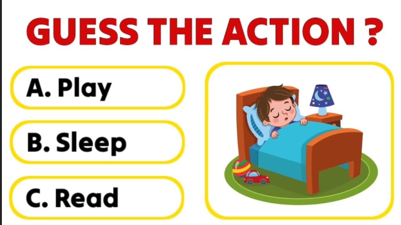 Action words quiz | Action words | Quiz time| Find out the correct ...