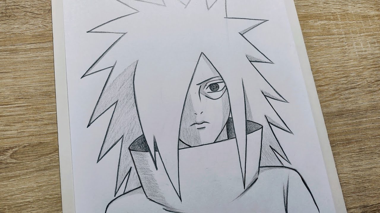 How to draw Madara Uchiha with pencil | Madara Uchiha drawing easy step ...