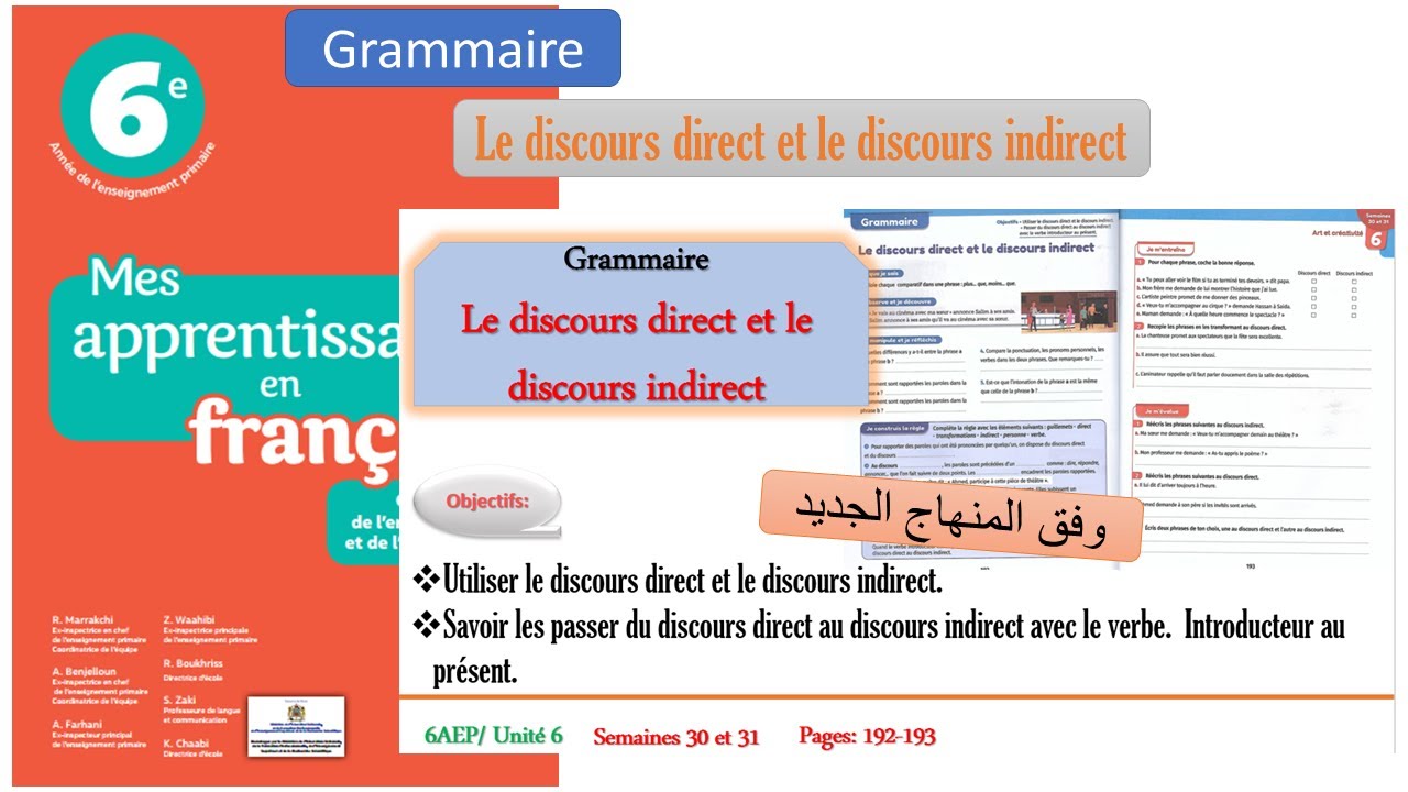 le discours direct et le discours indirect pages 192 193 - YouTube