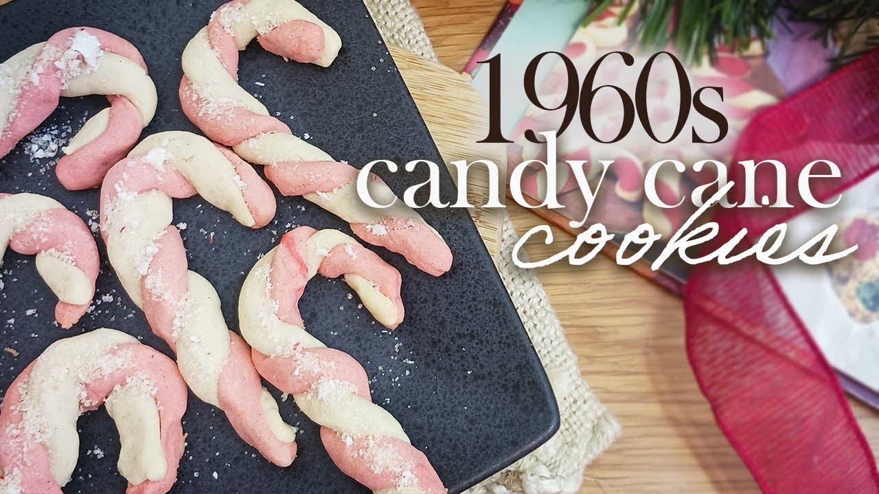 VINTAGE DESSERT 1960s Candy Cane Cookies from the Cooky Book - YouTube
