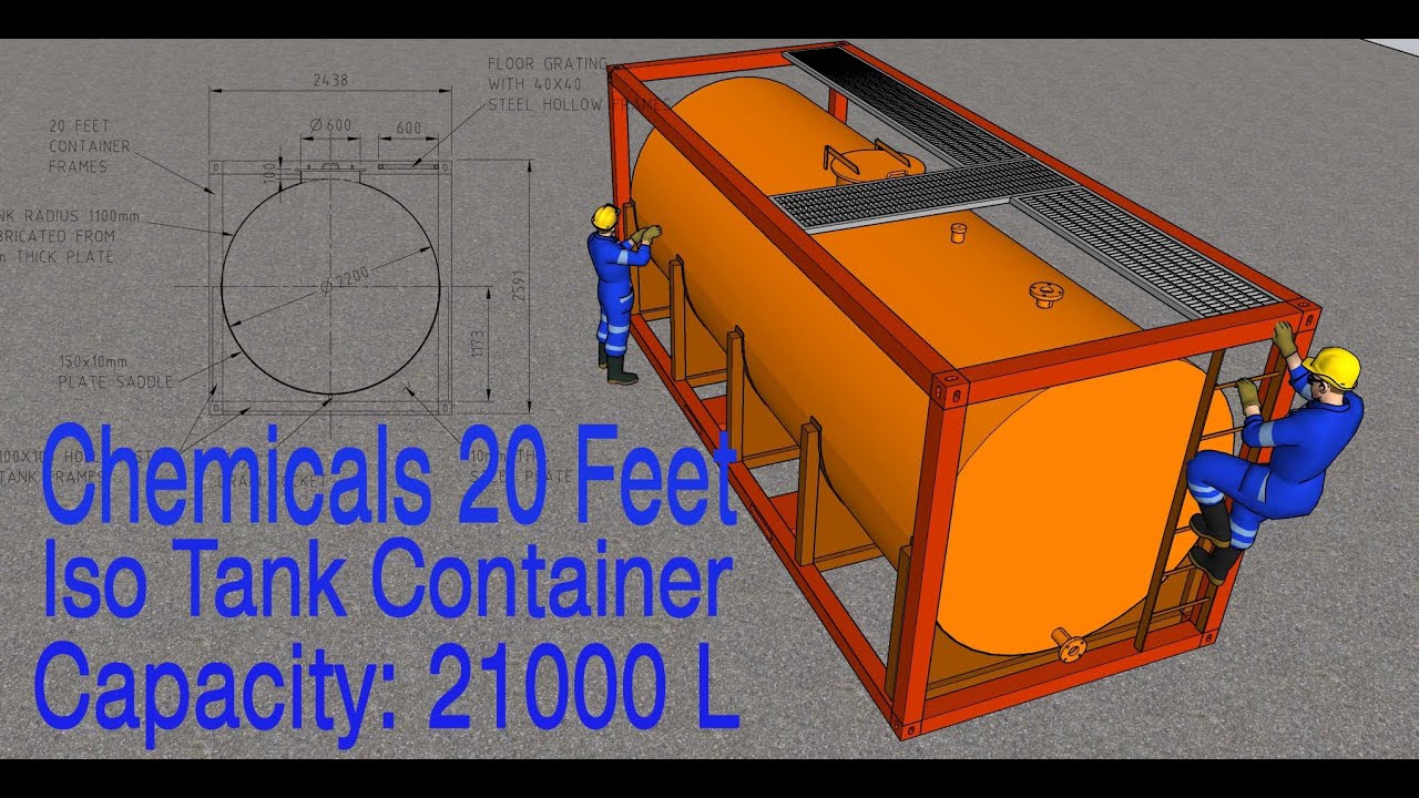 Chemical container 20 feet tank - Construction drawings - YouTube