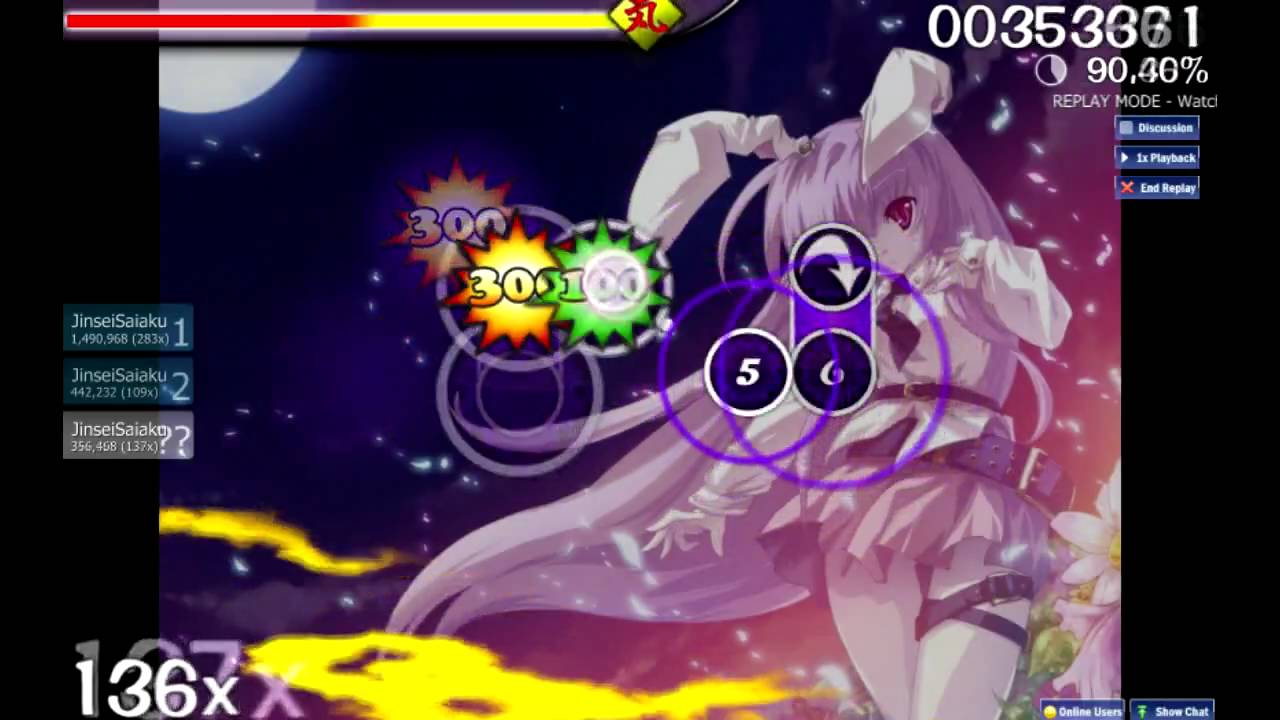 Osu! - Lunatic Red Eyes ~ Invisible Fullmoon (Hard) - YouTube