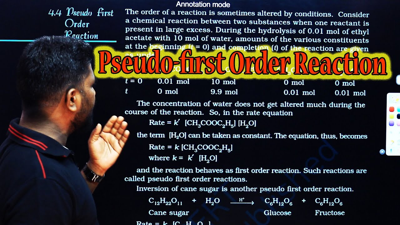 8. Pseudo first order reaction | Chemical Kinetics - YouTube