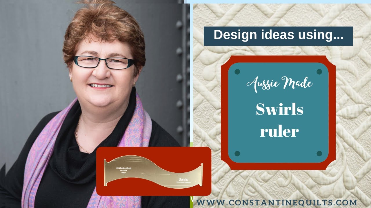 Swirls machine quilting ruler from Constantine Quilts - YouTube
