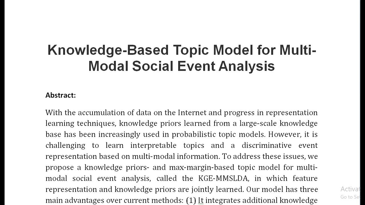 Knowledge Based Topic Model for Multi Modal Social Event Analysis - YouTube