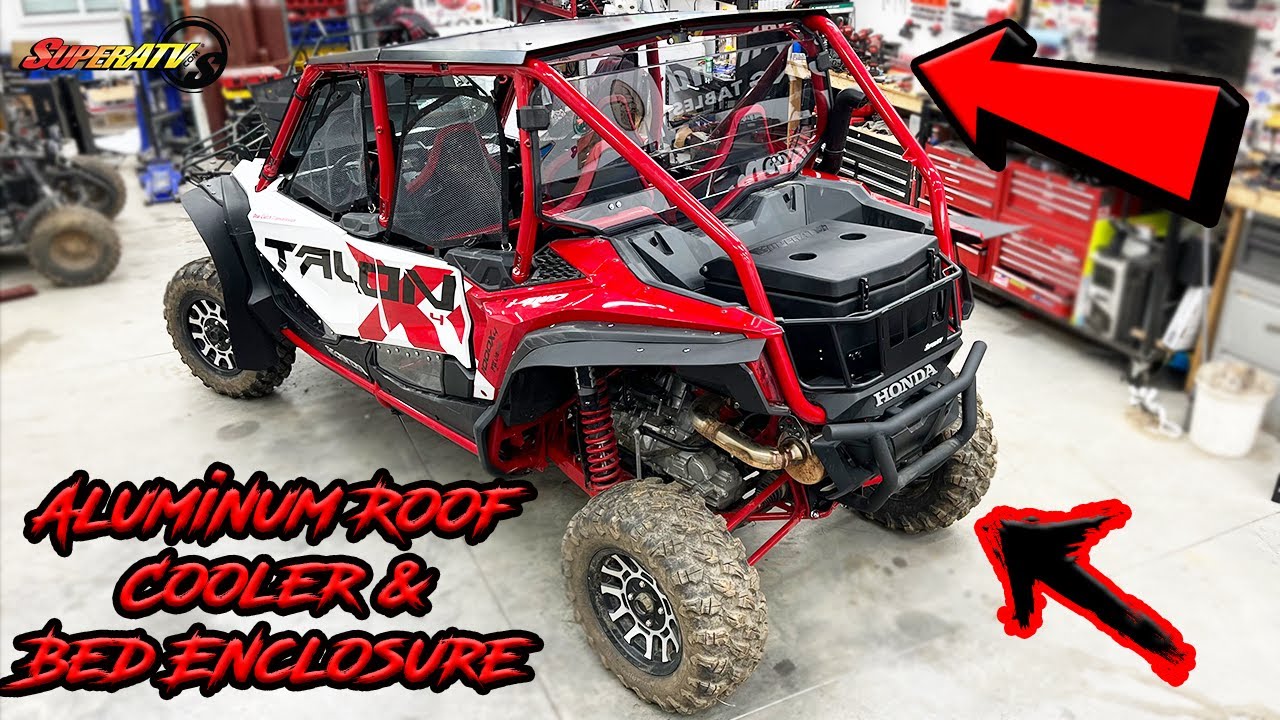 Honda Talon 1000X-4 Aluminum Roof, Cooler, & Bed Enclosure Install ...