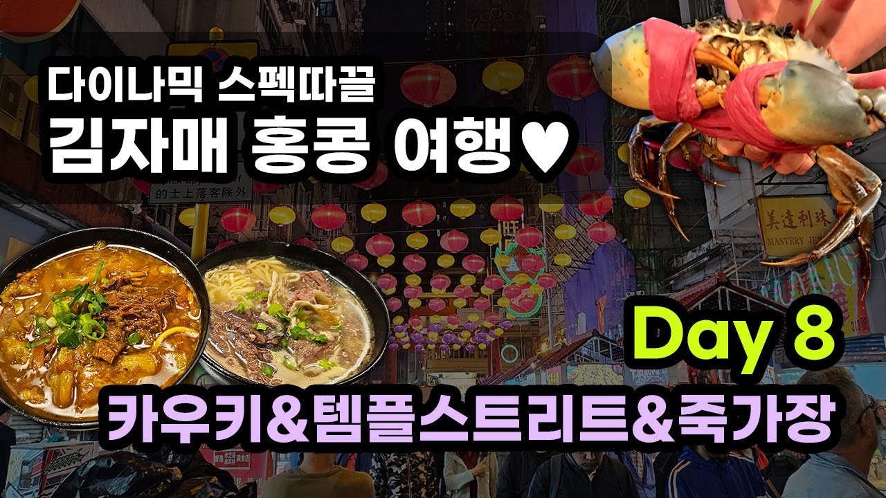 다이나믹 스펙따끌 김자매 홍콩 여행♥ Day 8 미드레벨 카우키 소호벽화거리 베이크하우스 만모사원 하프웨이커피 템플스트리트 야시장 죽가장