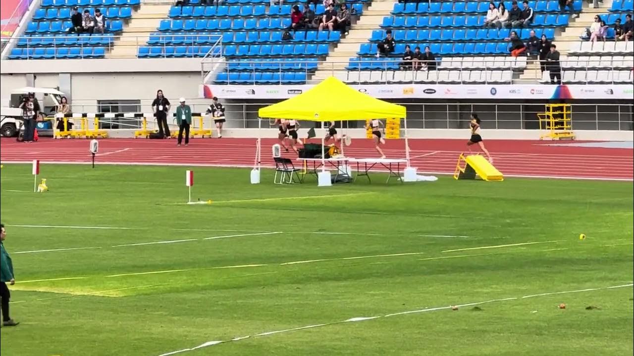 제105회 전국체육대회 여고 400m 예선 1조 - YouTube