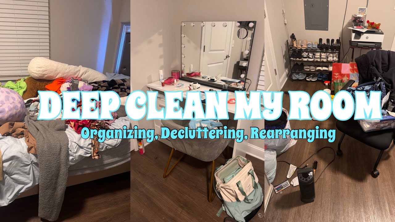 DEEP CLEAN + ORGANIZING MY ROOM 🧼🫧 | MOTIVATION CLEANING & ASMR ...