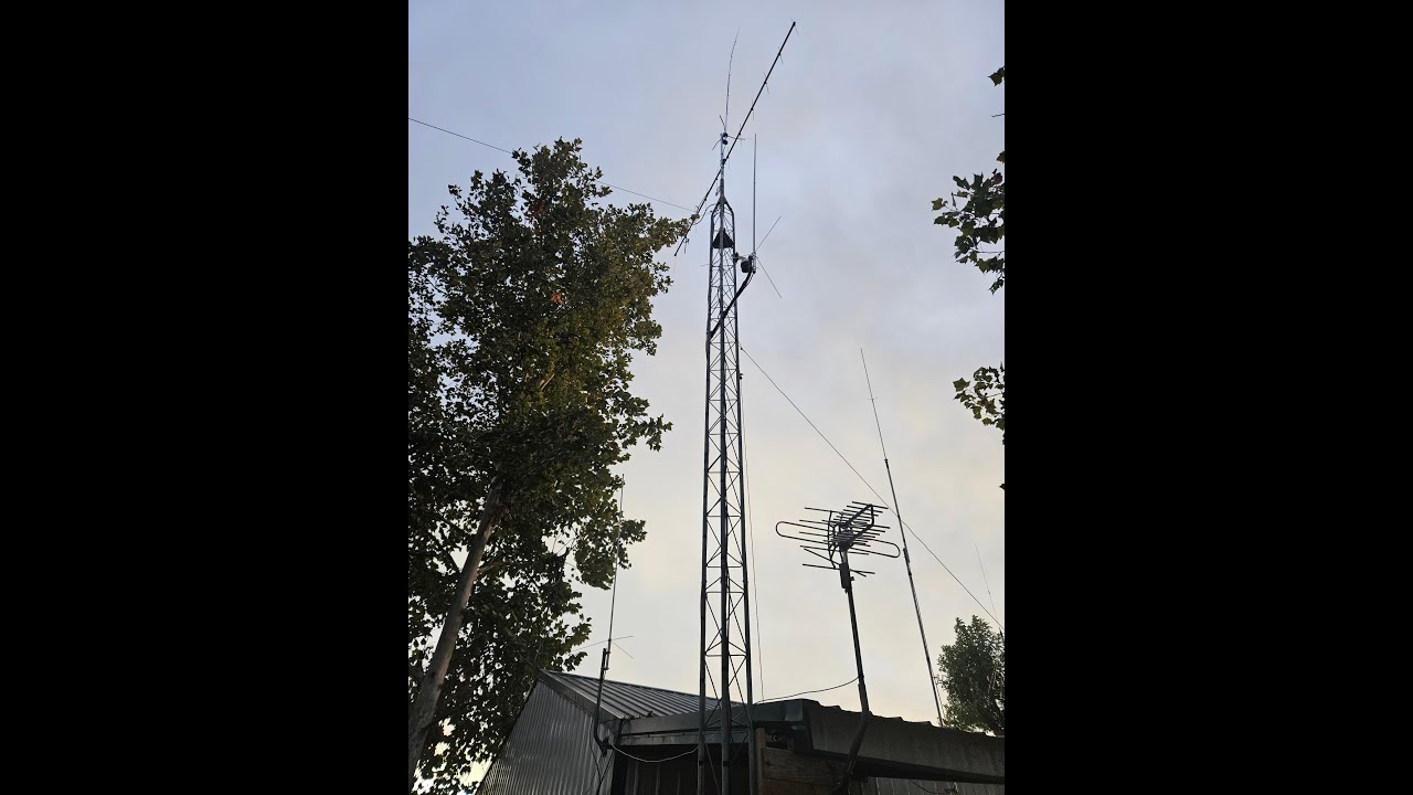 Raising Rohn 25g Tower it's UP and ready for DXing now - YouTube