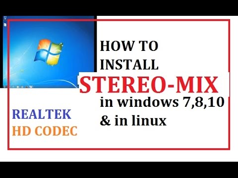 how to install stereo mix high definition audio codecs for windows and ...