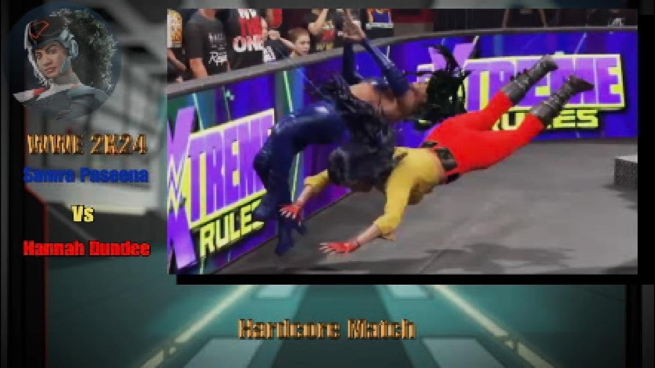 WWE 2K24 Hannah Dundee Vs Samra Paseena - Hardcore Match - YouTube