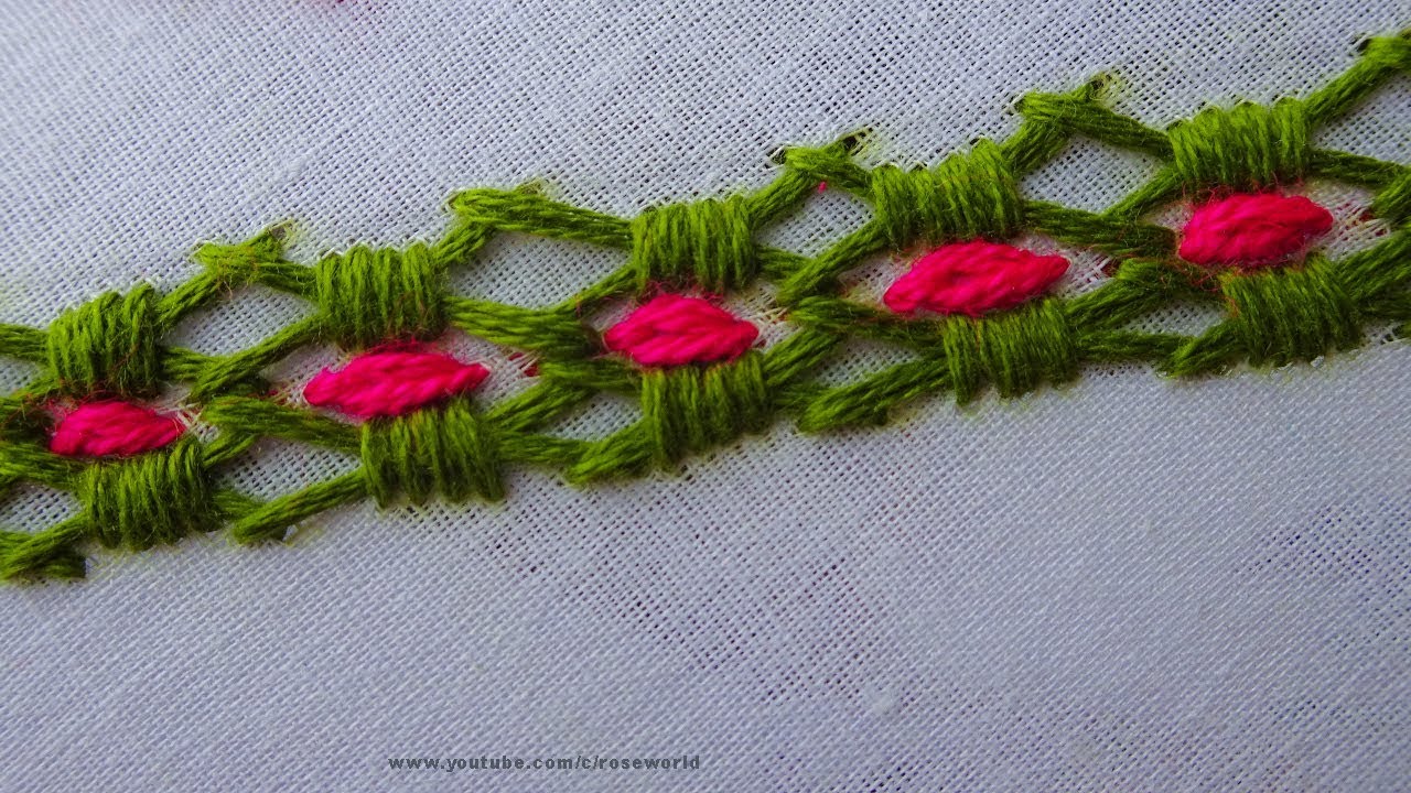 basic hand embroidery part -74 | Hand Embroidery | Border design - YouTube