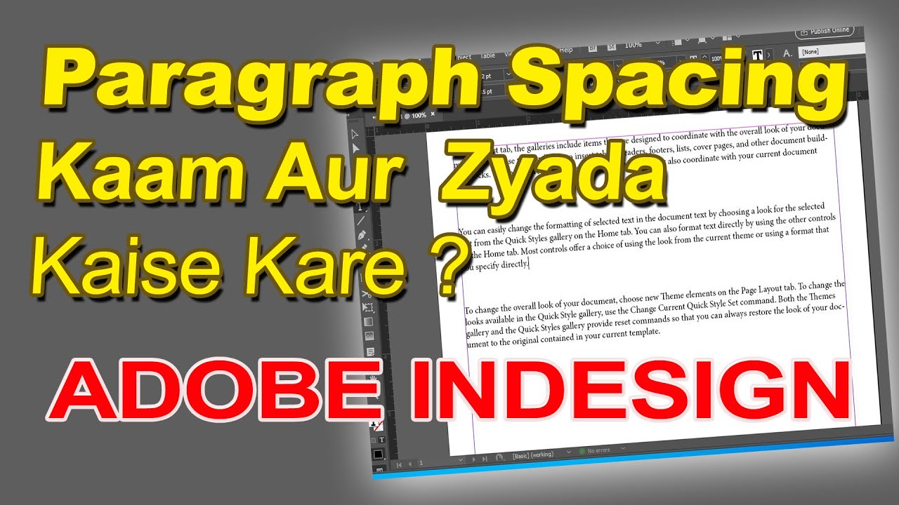 Paragraph Spacing Ko Kaam Aur Zyada Kaise Kare in Adobe Indesign tutorial in hindi - YouTube