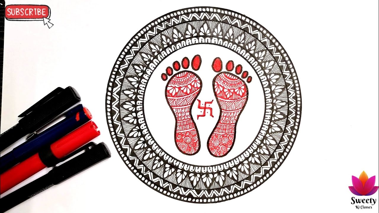 Footprint Mandala Art | Mandala Art for Beginners - YouTube