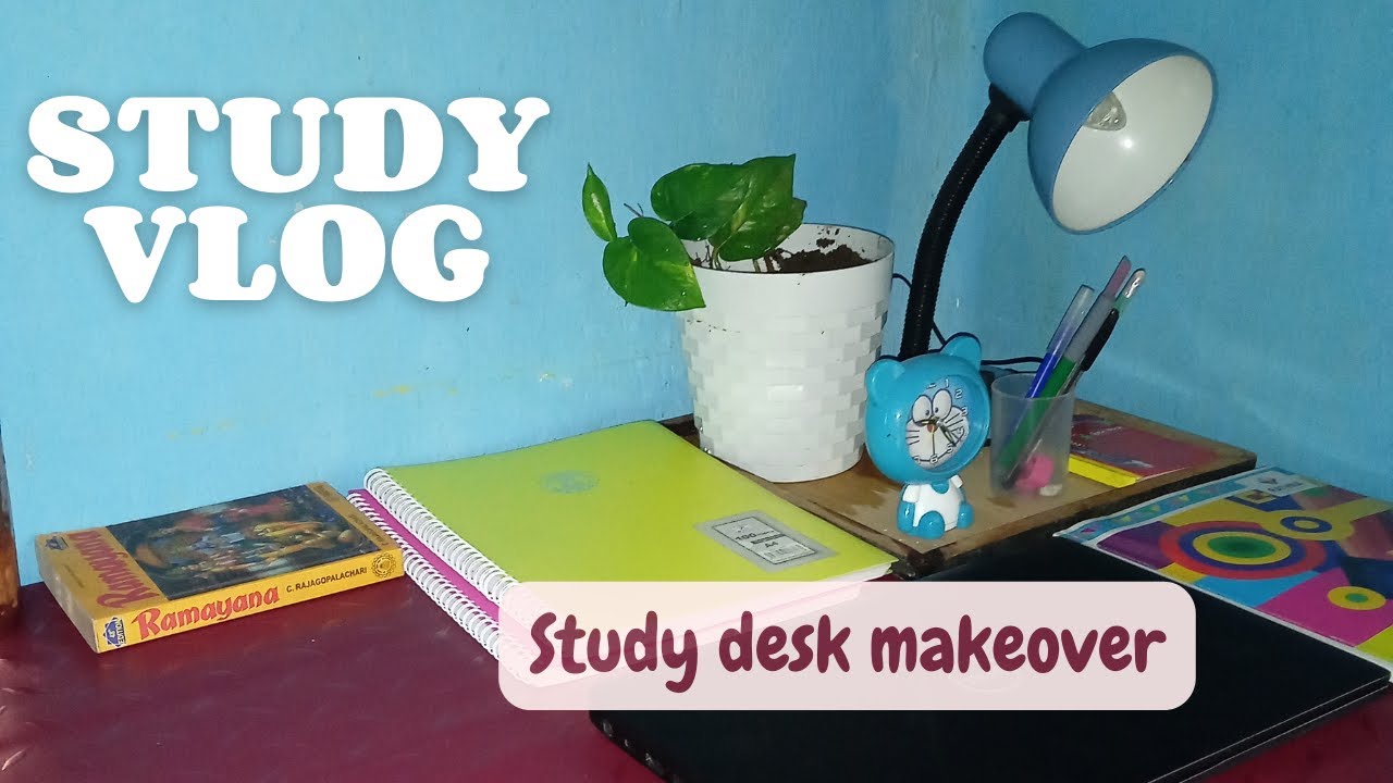 #1 Study vlog 📖| Study desk makeover| my first vlog #study #motivation #studyvlog - YouTube