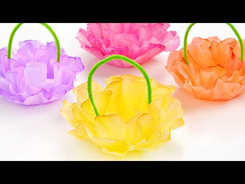 Coffee Filter Easter Baskets | Flower Basket Coffee Filter Easter Crafts - YouTube