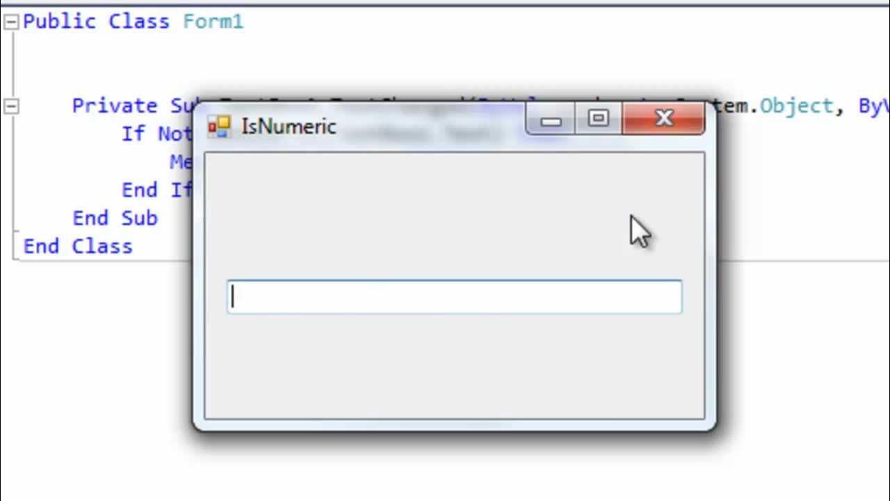 Visual Basic - IsNumeric( ) Validation - YouTube