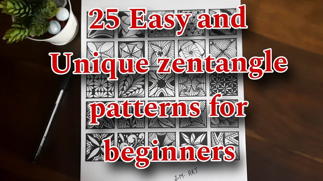 25 Easy Zentangle patterns || Zentangle art || Zentangle drawing || DIY ...