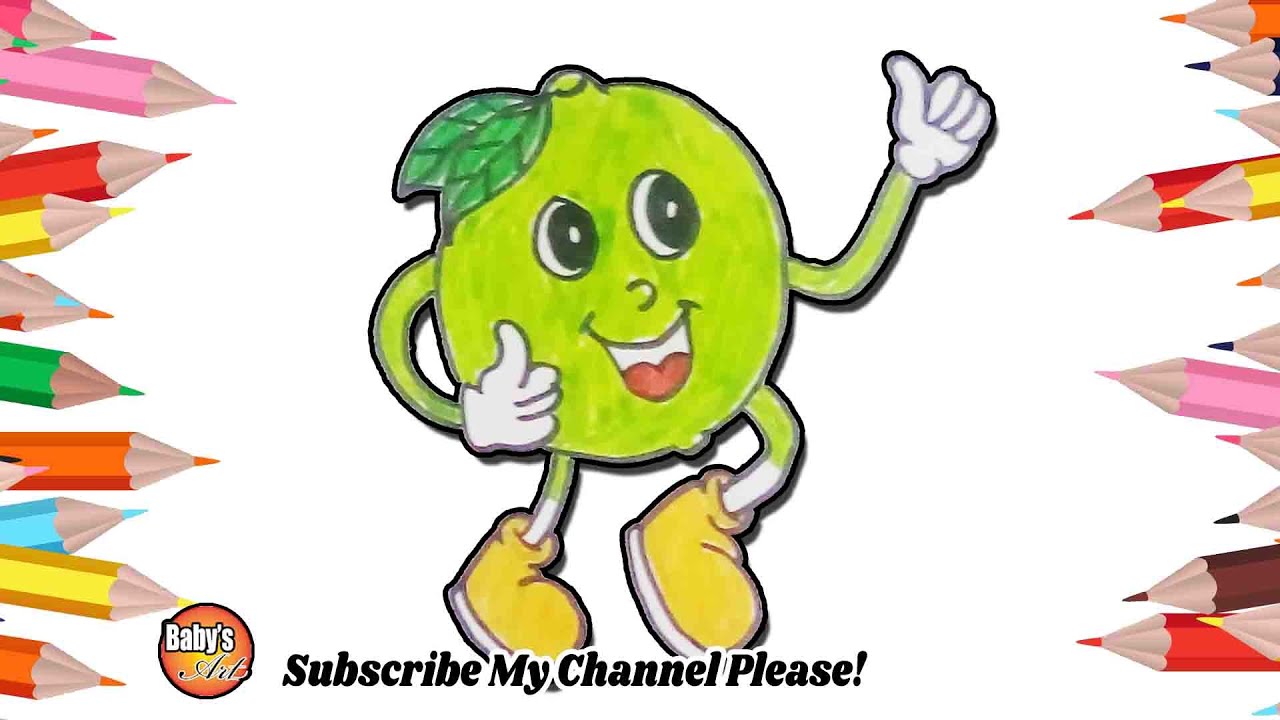 How to draw a cute lemon - YouTube