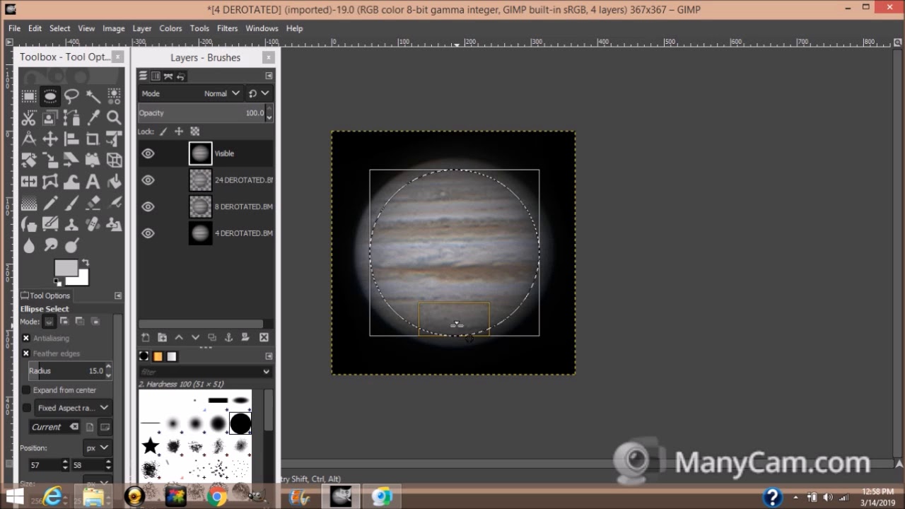 Planetary processing (How to reduce edge artifacts of derotation) - YouTube