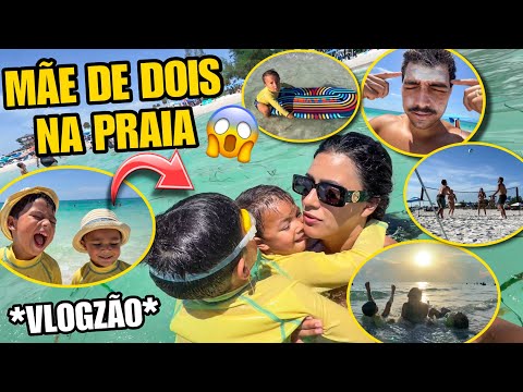 MÃE DE DOIS NA PRAIA POR UM DIA!!! *VLOGZÃO* 🔥😱🐬🇺🇸