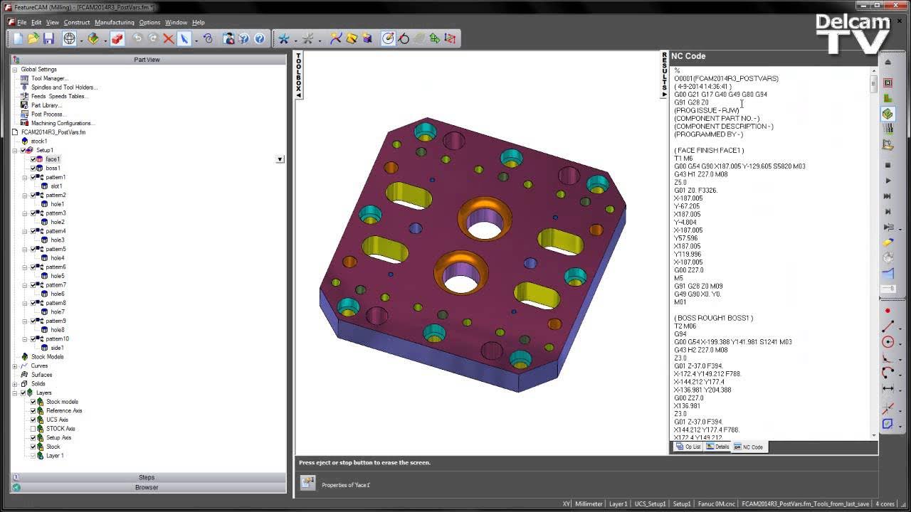 Post-processor Variable Names - FeatureCAM 2014 R3 - YouTube