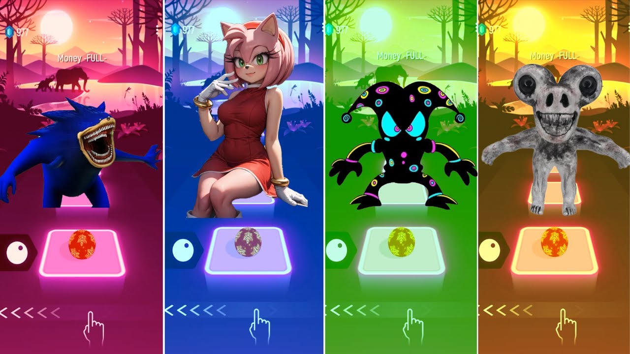Shin Sonic Tapes vs Hot Amy vs Pomni Monster vs Zoonomaly Koala Tiles ...