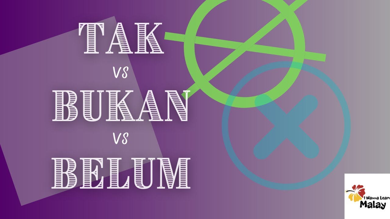 LEARN MALAY - using TAK, BUKAN, BELUM correctly, part 1 - YouTube