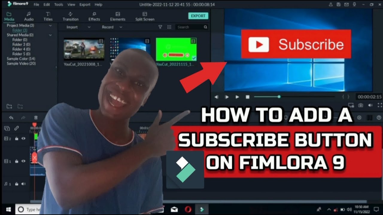 How To Add Subscribe Button Video in Filmora in 2022 - YouTube