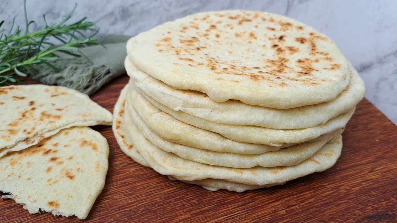 PÃO PITA (PÃO ÁRABE OU SÍRIO) SEM SOVAR E SEM FORNO | NOSSA COZINHA ...