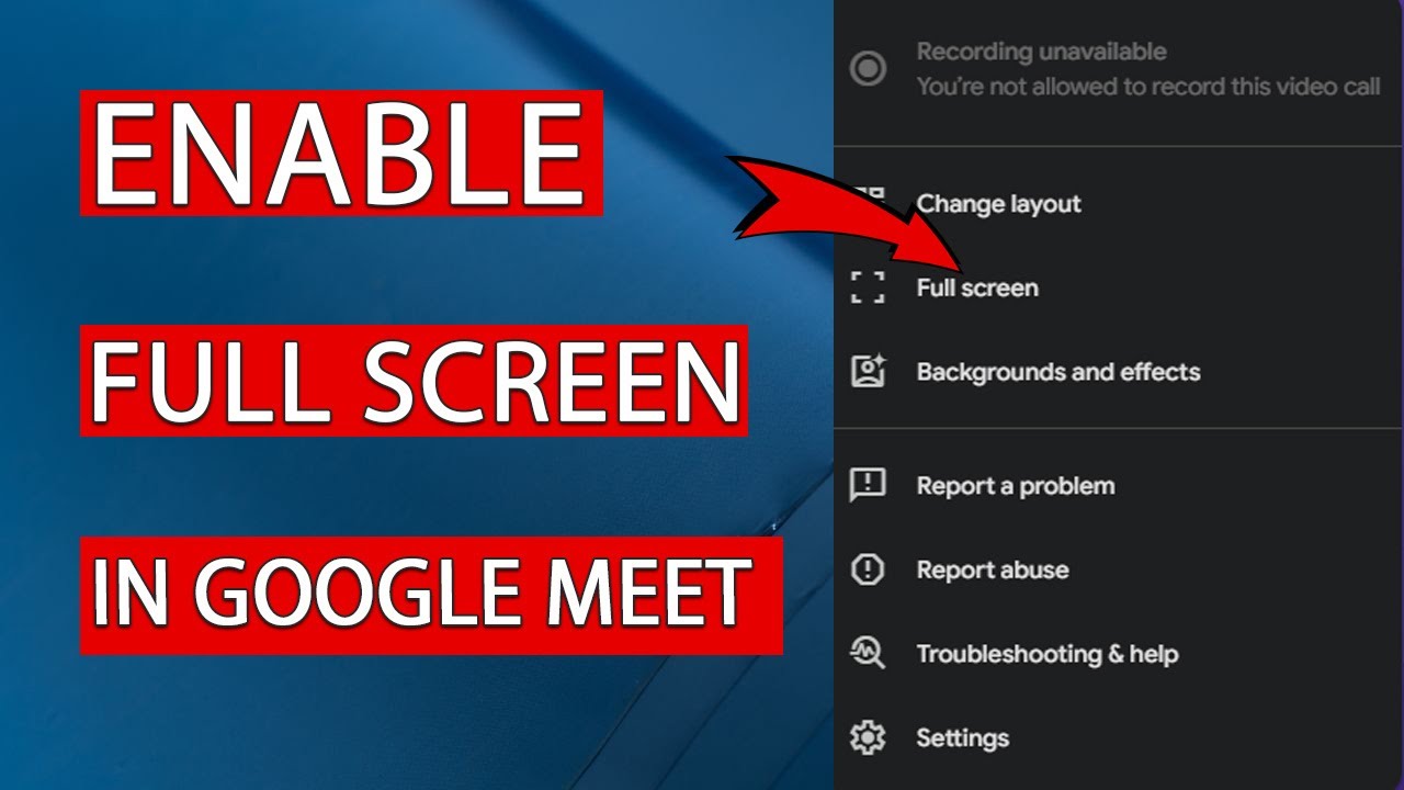 How to Enable Full Screen in Google Meet - Easy Guide - YouTube