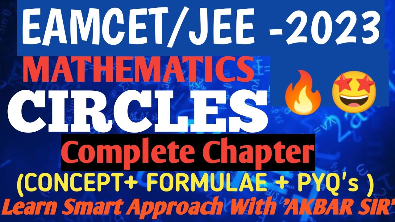 EAMCET-2023 MATHEMATICS CIRCLES|| COMPLETE CHAPTER+FORMULA+ PYQ'S ...