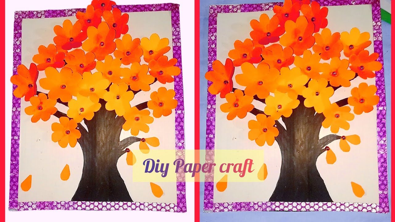 Beautiful Paper Tree Wallmate | Diy Tree Wall Hanging Craft .....🌳💫 ...