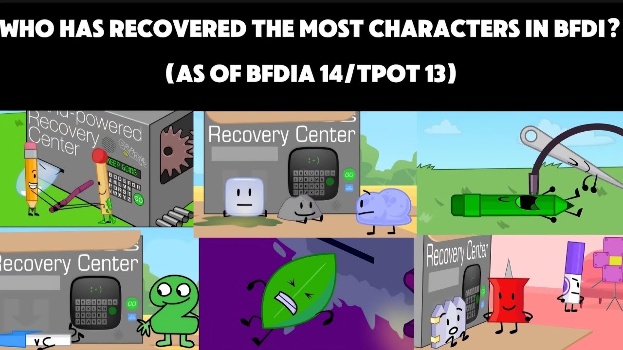 Who has recovered the most in BFDI as of BFDIA 14/TPOT 13 - YouTube