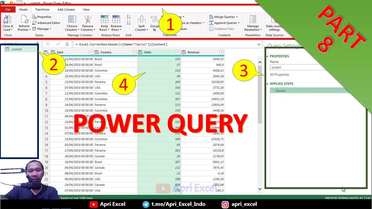 08. Jendela power query excel - YouTube