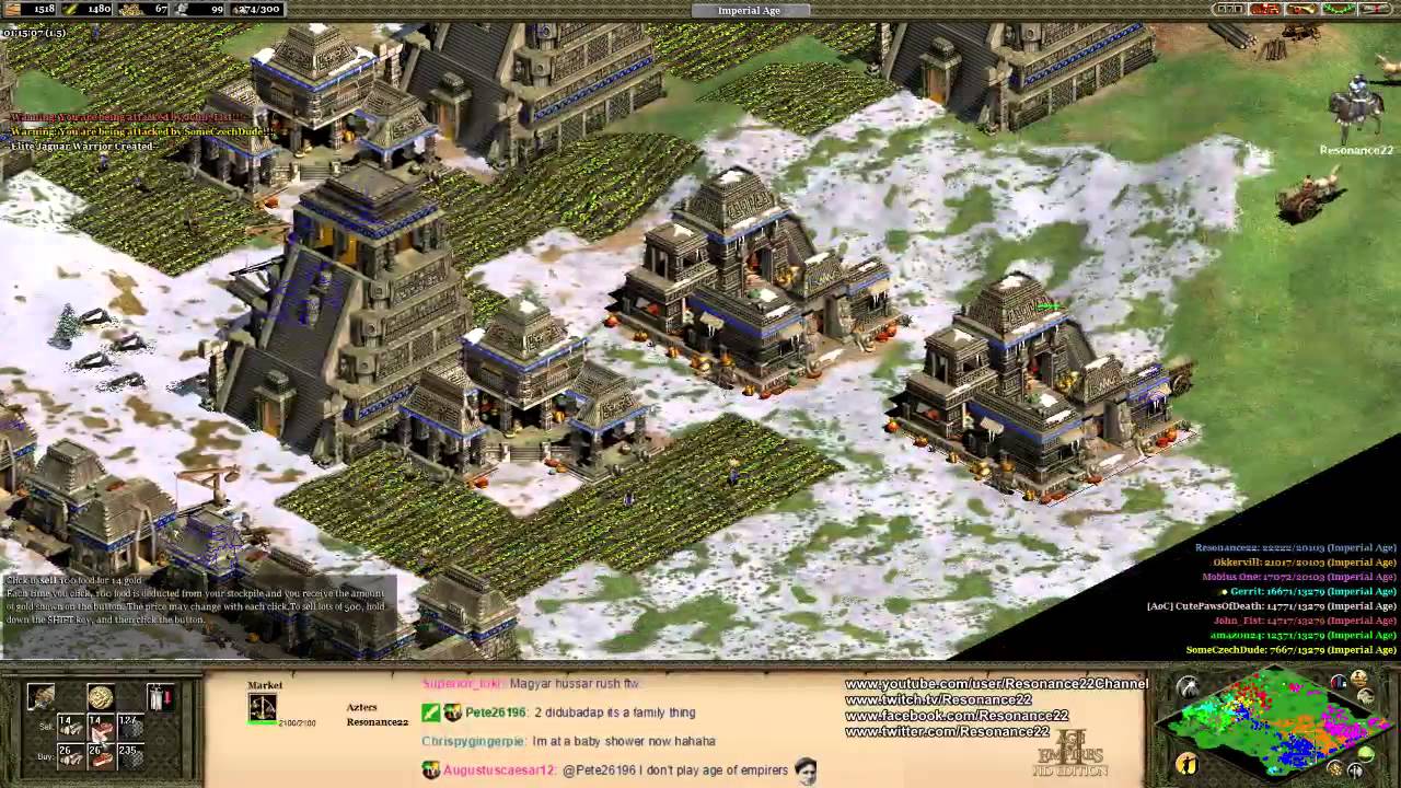 Aoe2 HD: 3v5 Lombardia (Aztecs, Eagle Rush) (Part 2/2) - YouTube