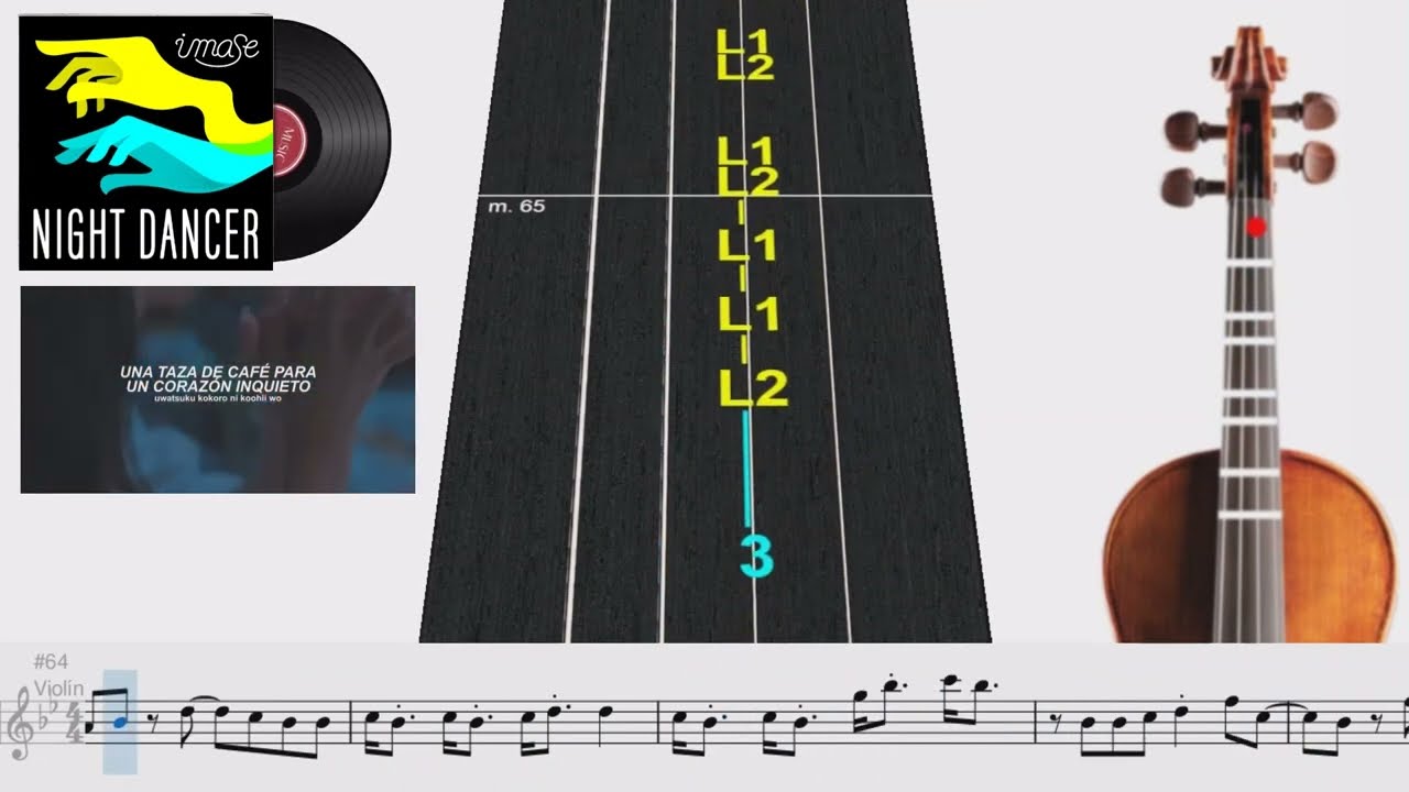 Imase - Nigth Dancer (Violin TAB/Tutorial) [PARTITURA PDF + MP3/PISTA ...