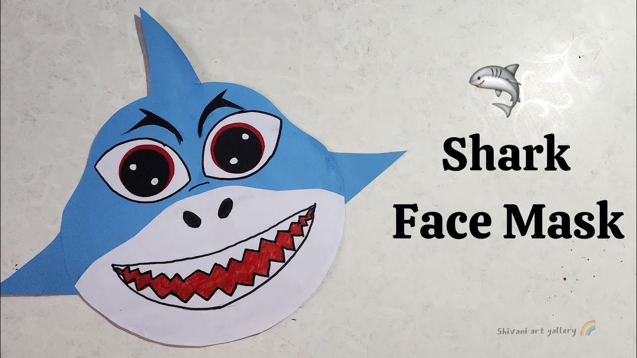 shark face mask | how to make shark | shark mask | shark kaise banate ...