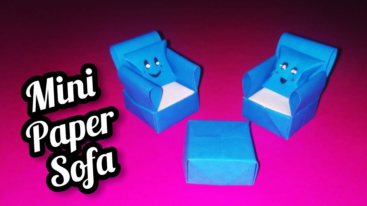 DIY Mini Paper Sofa - Origami Sofa Crafts - 3D Sofa DIY - Paper craft ...