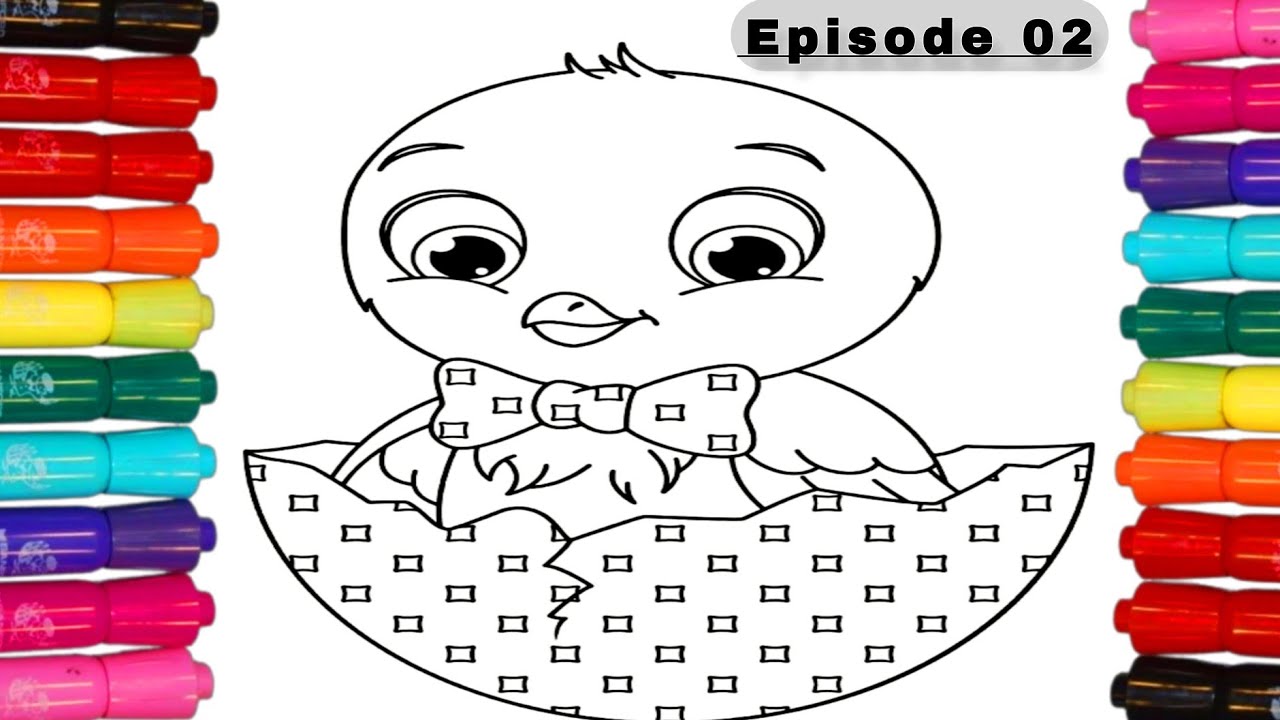 Easter chick 🐣 drawing 🖌️🎨 | Episode #02 | Colouring 🌈 craft - YouTube