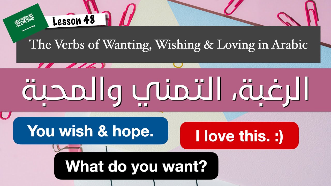 How to properly say in Arabic “I want”, “I would like, “I wish”, “I ...