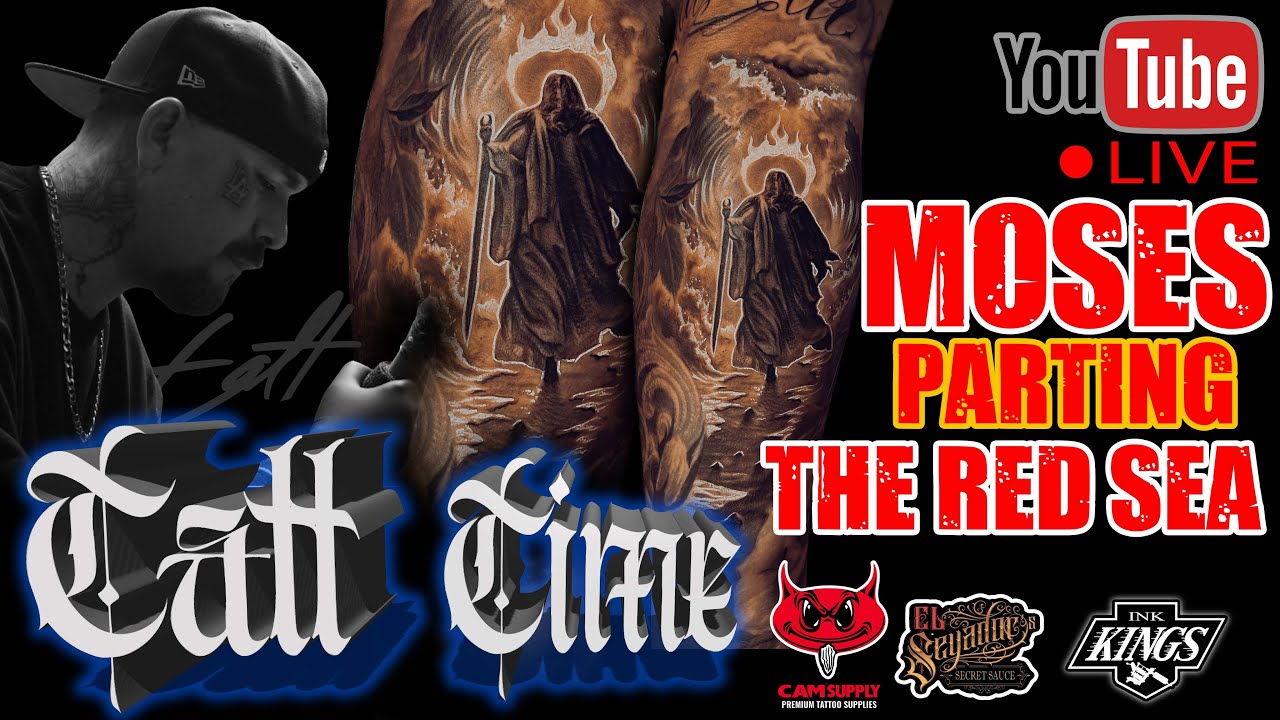 Moses parting the red sea tattoo (Tatt Time) - YouTube