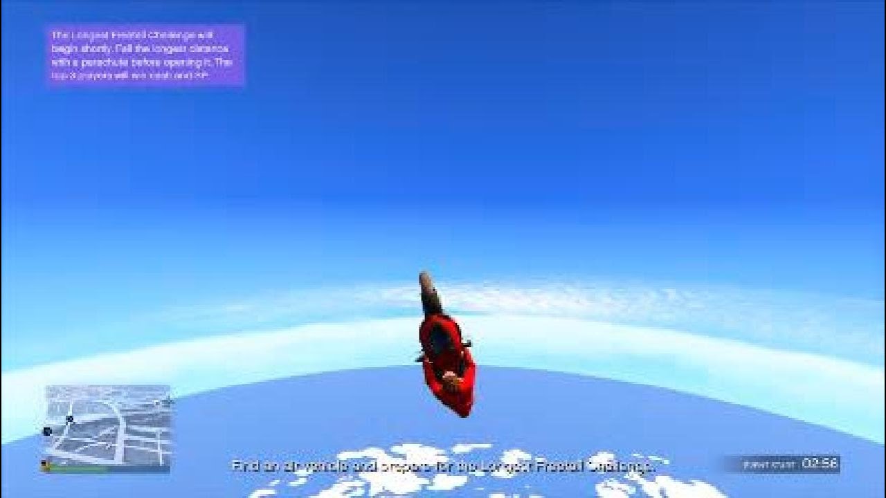 Gta 5 longest freefall challenge 35200ft - YouTube