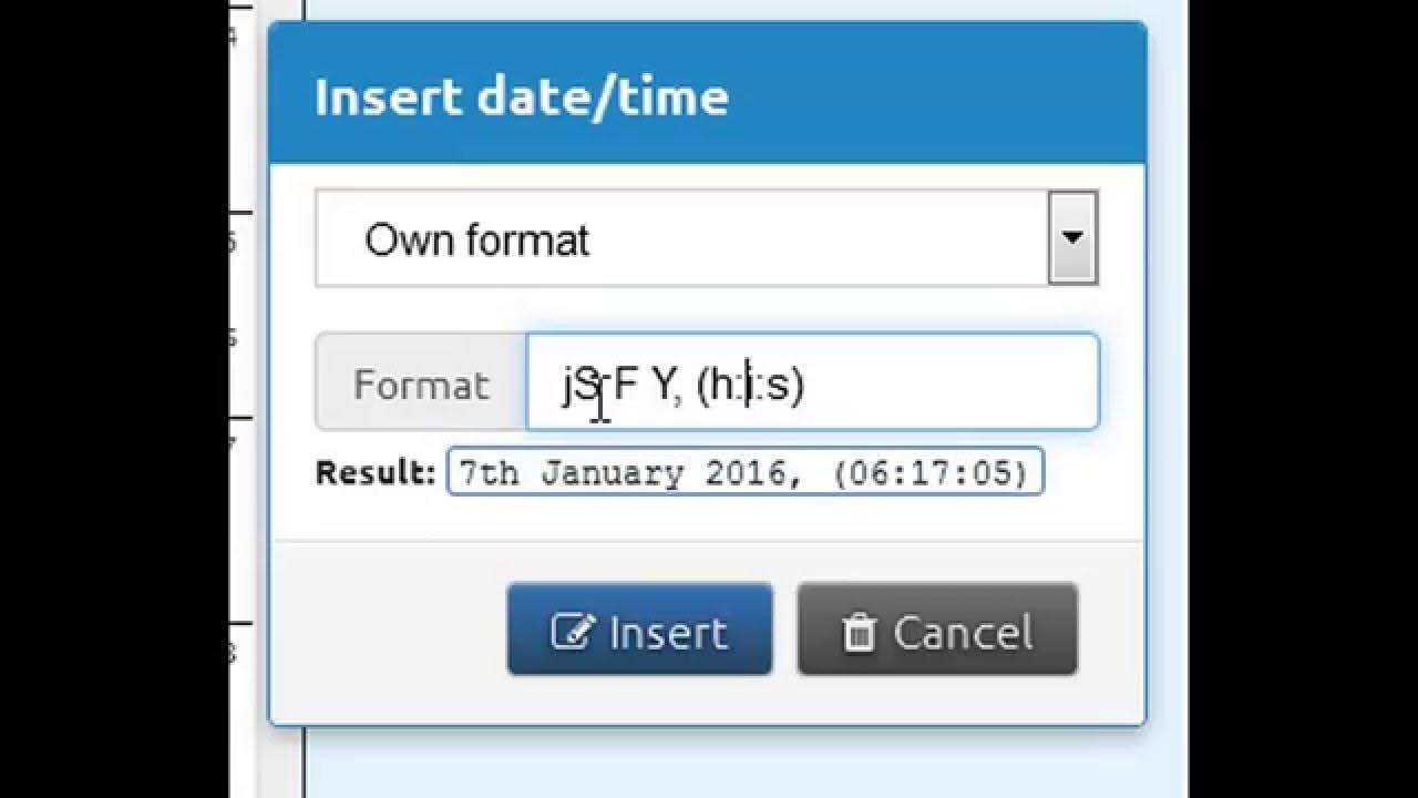 Js Equivalent To Php Date Advanced Insert Date Dialog Youtube