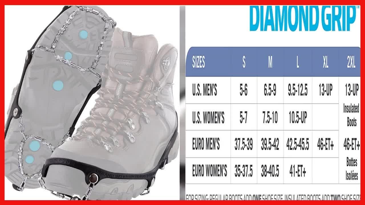 Yaktrax Diamond Grip All-Surface Traction Cleats for Walking on Ice and ...
