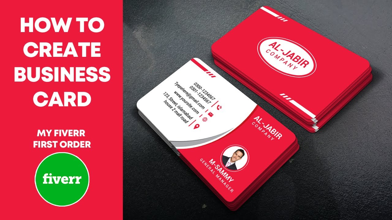 How to create Business card My fiverr first order. - YouTube