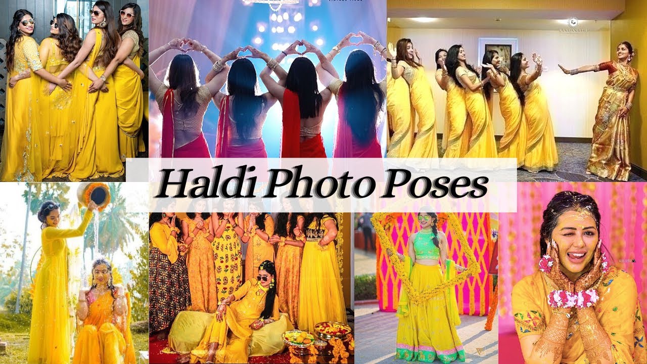 Haldi Photo Poses for Girls || Latest Haldi Ceremony Photo Poses for ...
