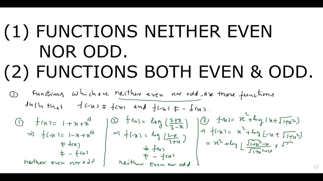 neither even nor odd , both even and odd togetther function - YouTube