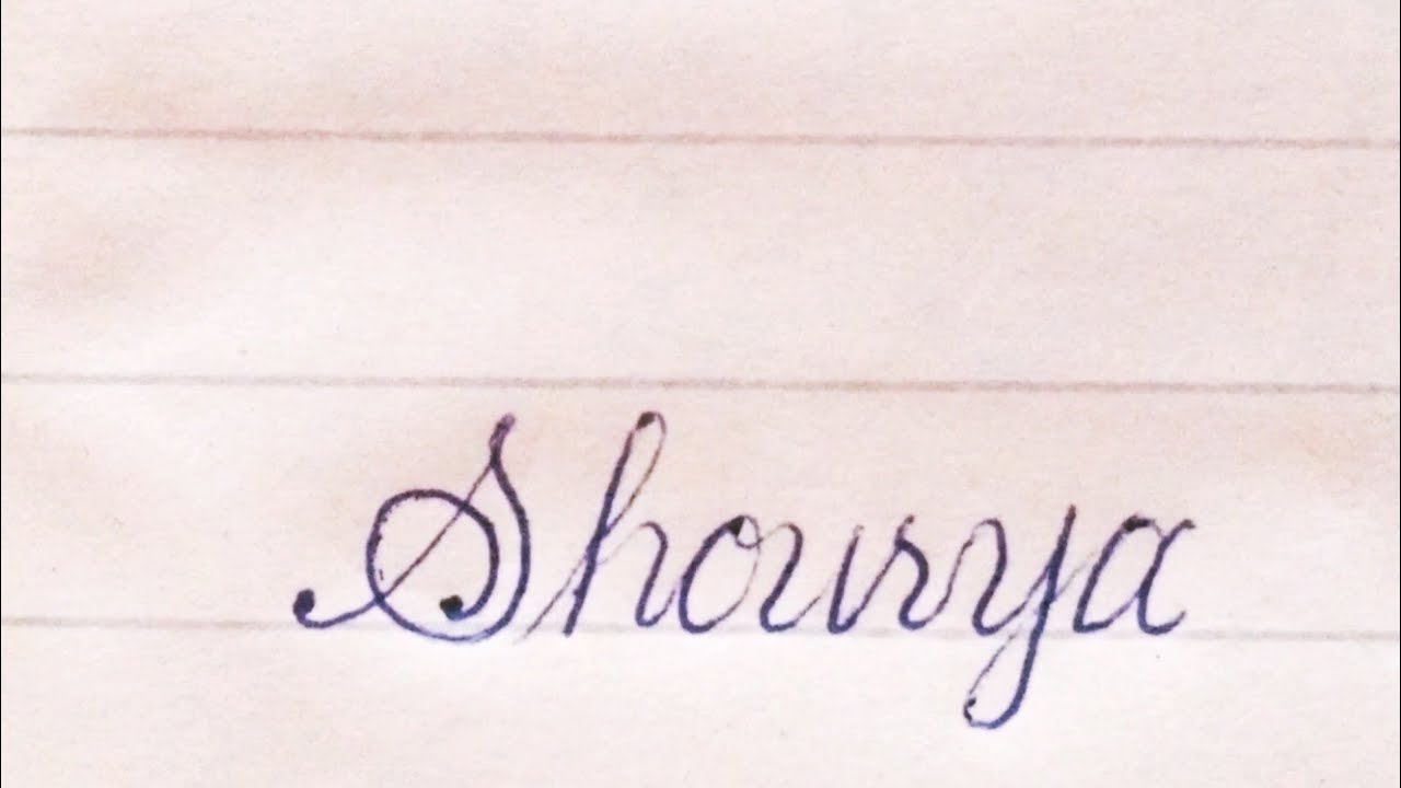 Shourya name Calligraphy | Handwriting | English writing | English ki ...